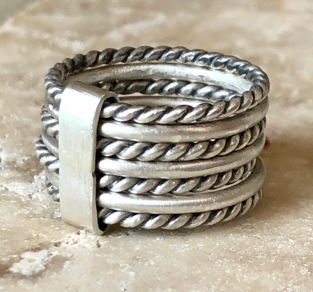 Portuguese Ring, 7 Day Ring, Silver 7 Day Ring - Etsy