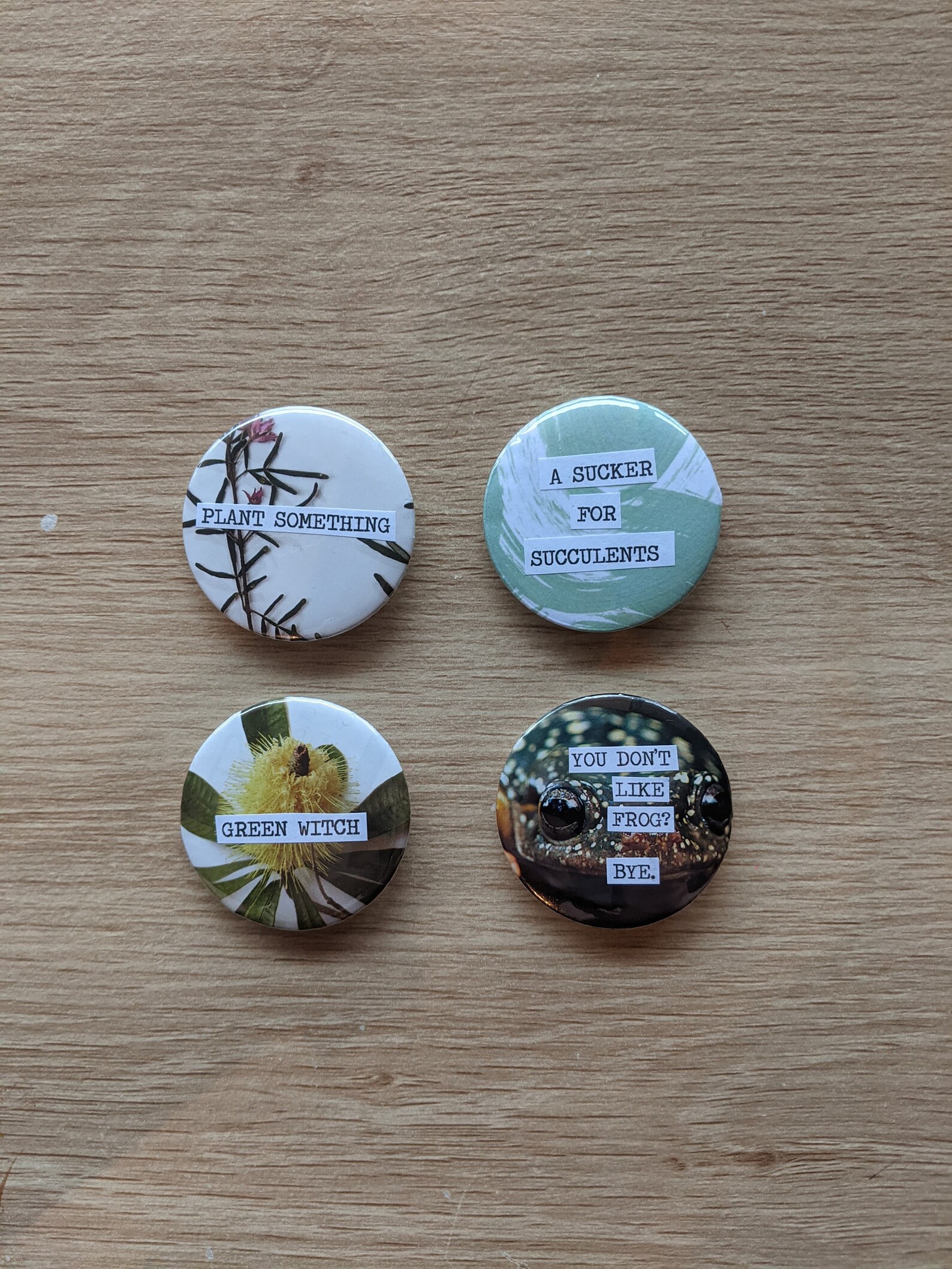 44mm Nature Button Badges Handmade | Etsy