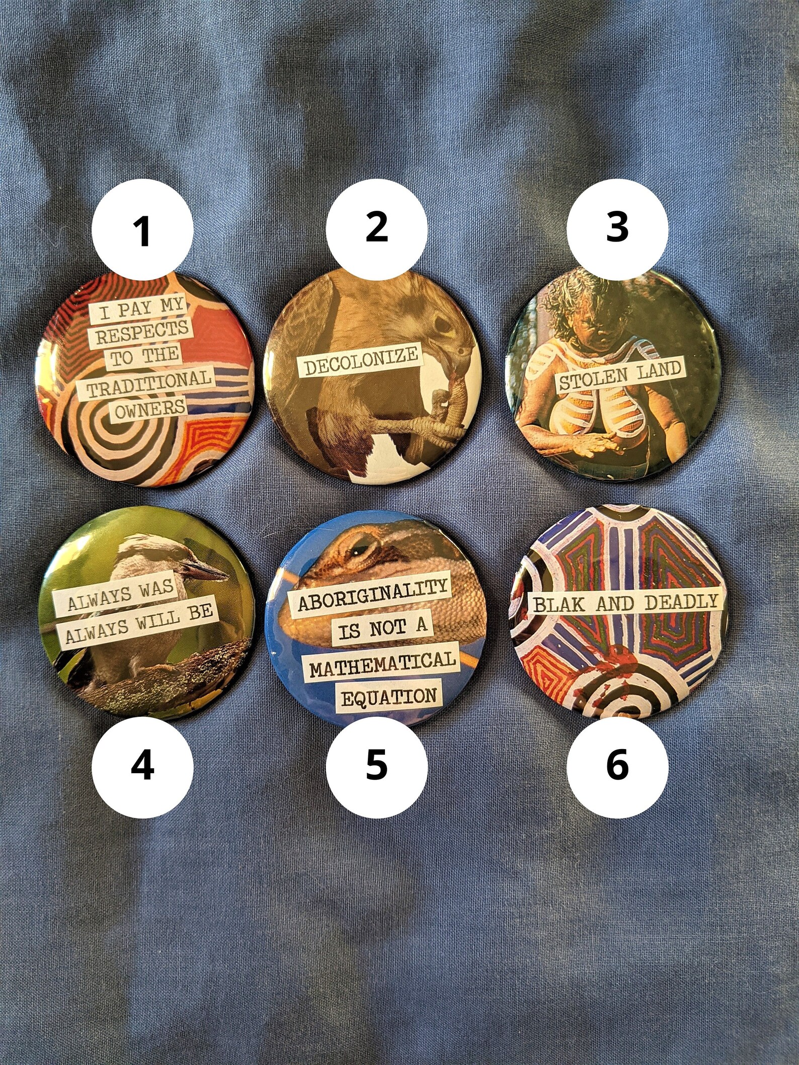 44mm Aboriginal Button Badges Handmade Flowers Plant | Etsy