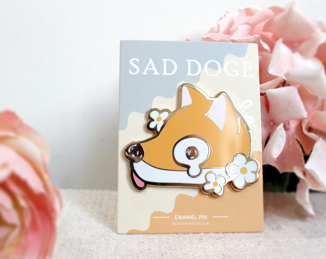 Sad Doge Large Hard Enamel Pin - Etsy