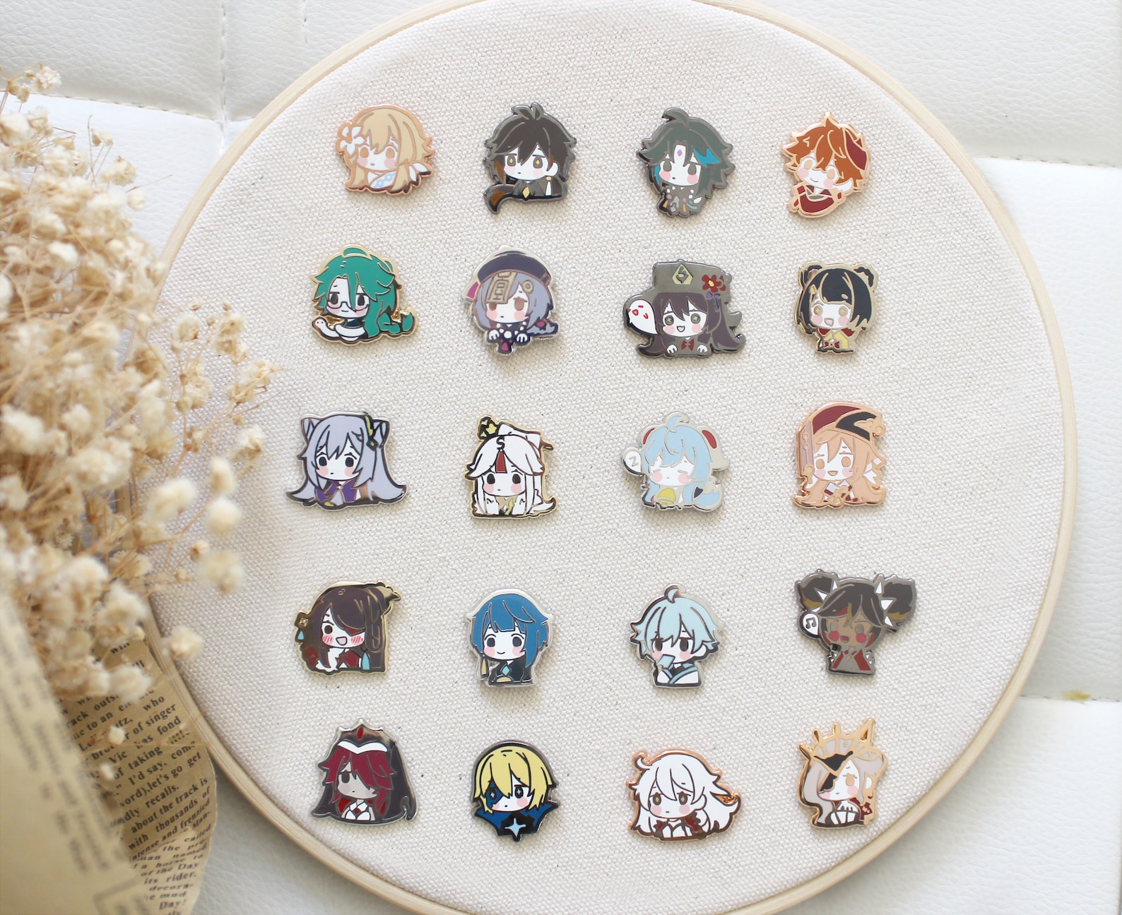 GACHA Genshin Party Chibis Hard Enamel Pins SET B - Etsy