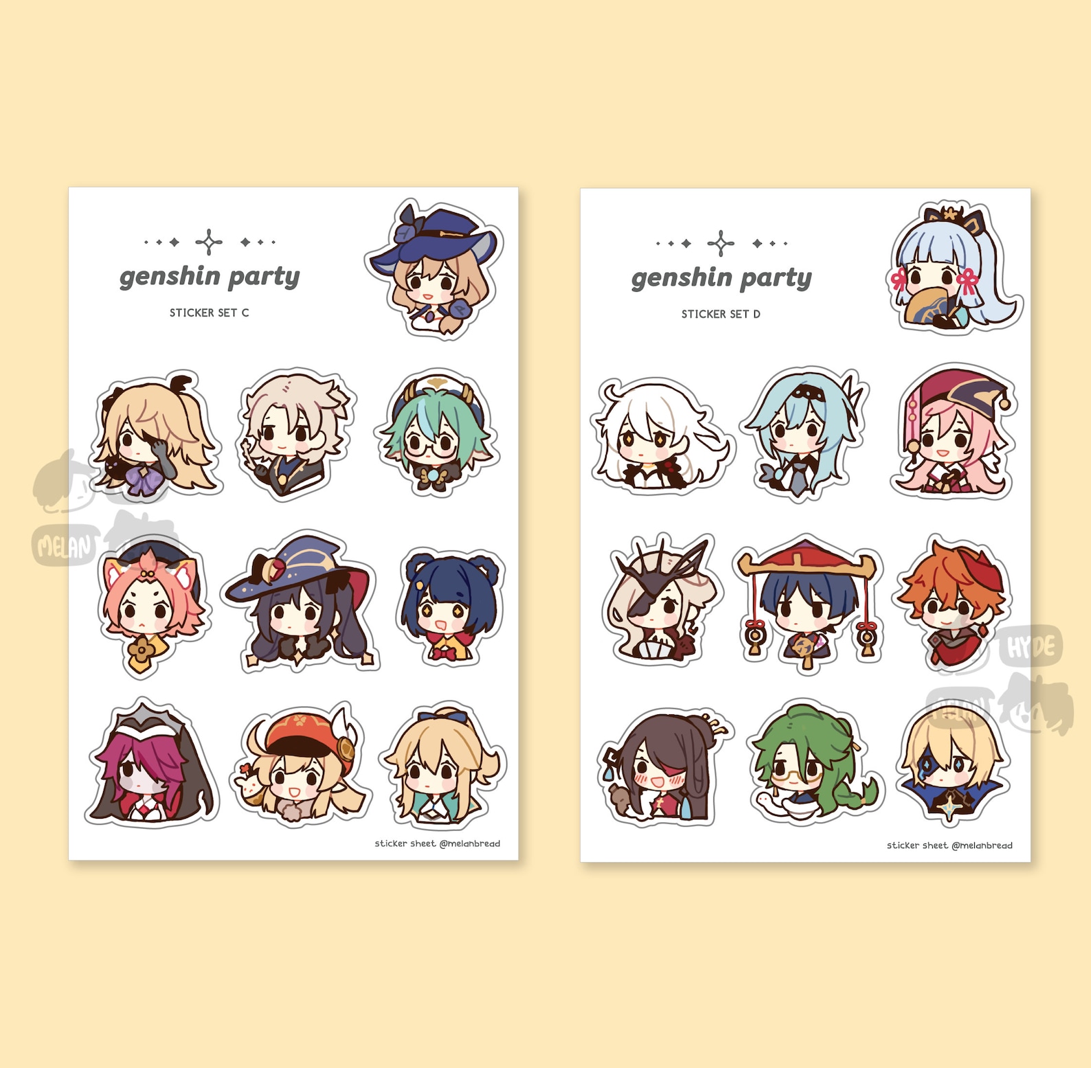 Genshin Party Chibis Vinyl Sticker Sheets - Etsy