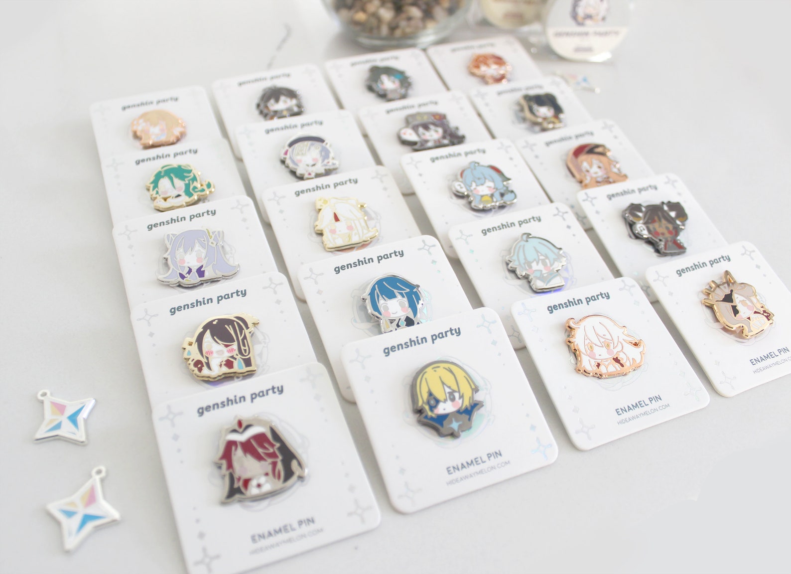 GACHA Genshin Party Chibis Hard Enamel Pins SET B - Etsy