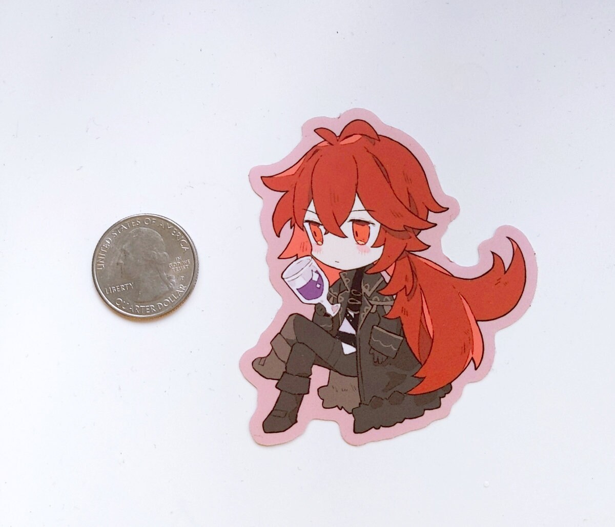 Diluc genshin Impact High Quality Vinyl Sticker - Etsy