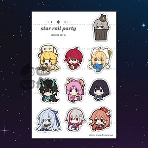 Honkai Star Rail Party Chibis - Vinyl Sticker Sheets - Etsy