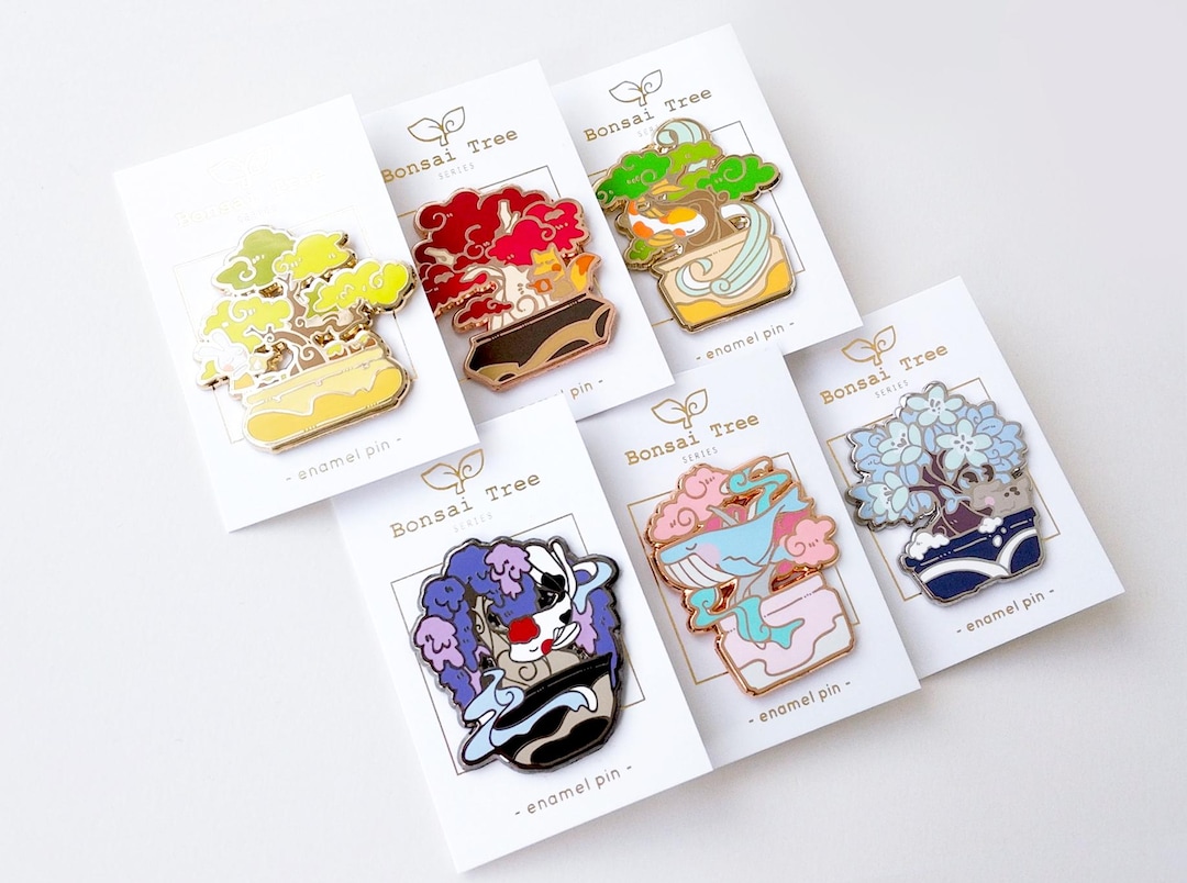 Animal Bonsai Tree Pins - Large Hard Enamel Pin - Etsy