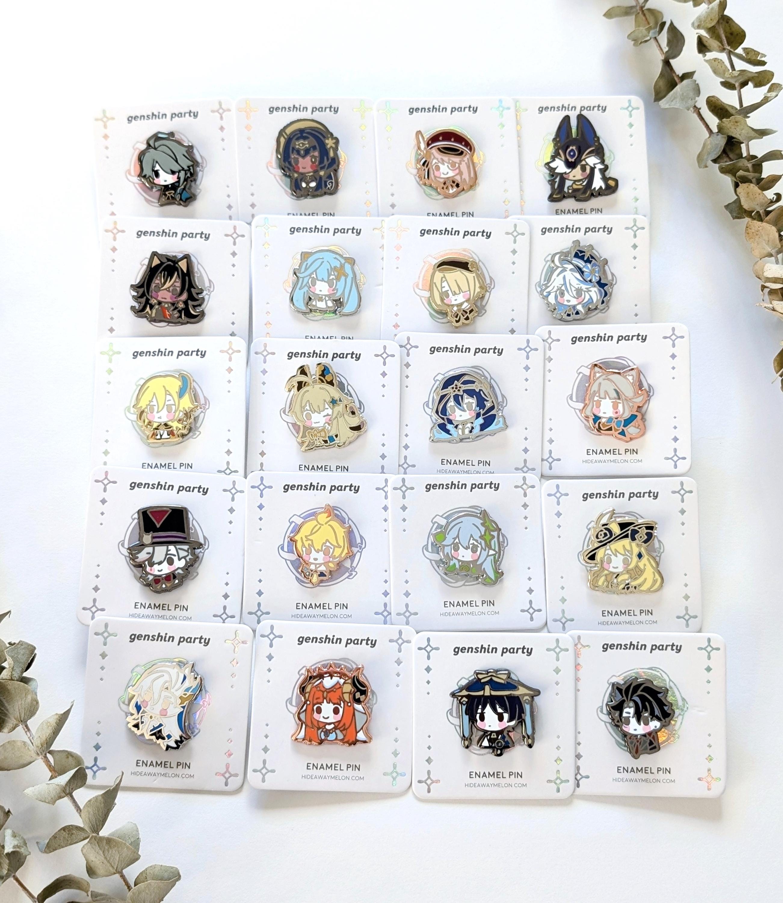 GACHA Genshin Party Chibis - Hard Enamel Pins (SET D) - Etsy