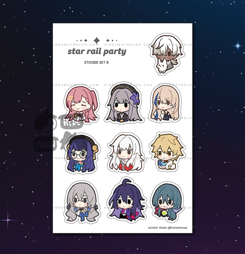 Honkai Star Rail Party Chibis - Vinyl Sticker Sheets - Etsy
