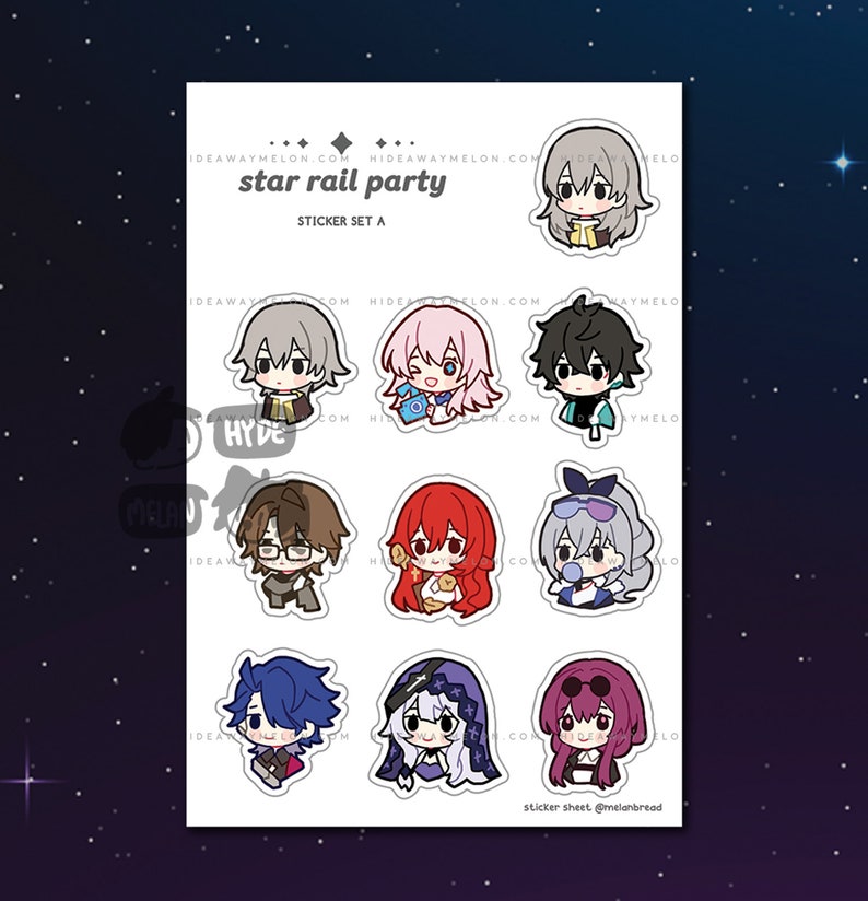 Honkai Star Rail Party Chibis - Vinyl Sticker Sheets - Etsy
