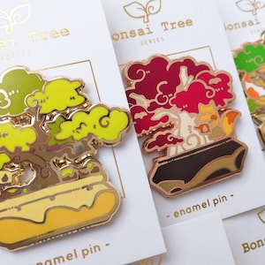 Animal Bonsai Tree Pins - Large Hard Enamel Pin - Etsy