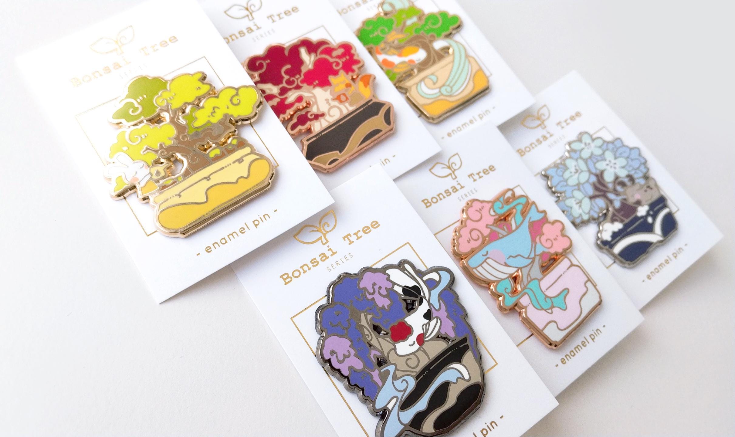 Animal Bonsai Tree Pins - Large Hard Enamel Pin - Etsy