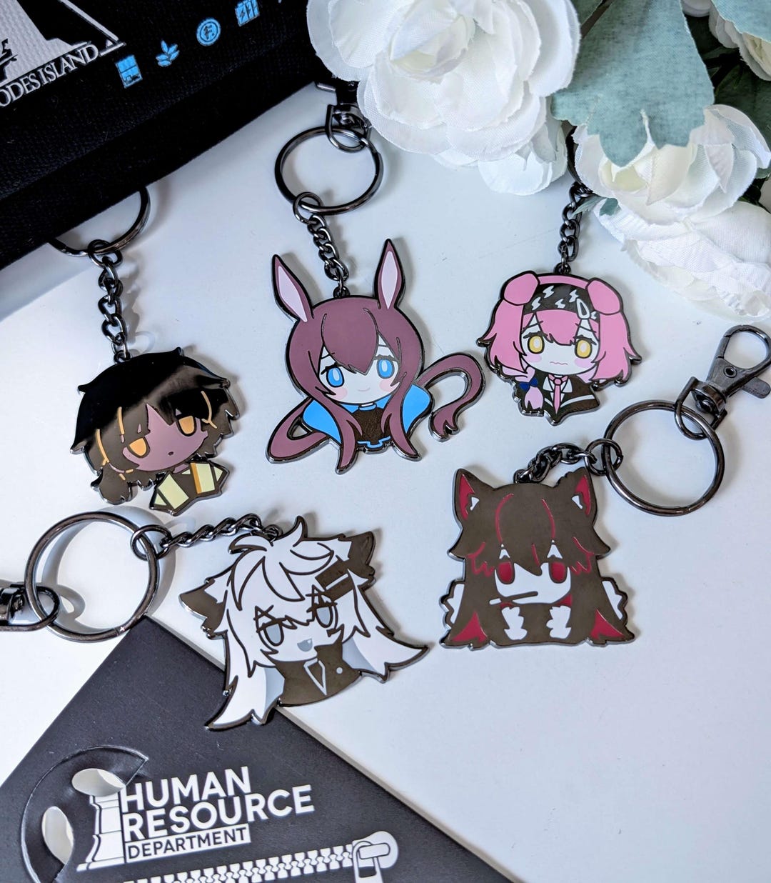 Chibi Arknights Metal Keychains (amiya, Thorns, Goldenglow, Lappland ...