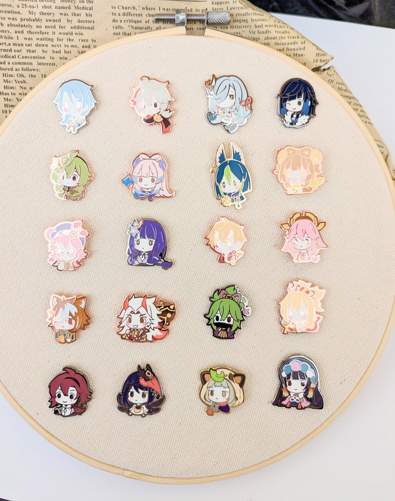 GACHA Genshin Party Chibis Hard Enamel Pins SET C - Etsy Australia
