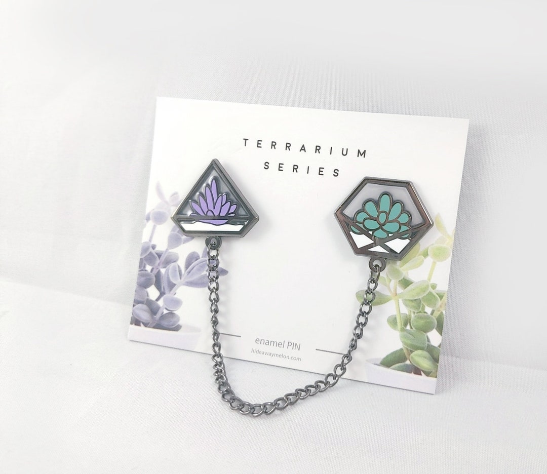 Succulents Dual Transparent Enamel Pin Set - Etsy
