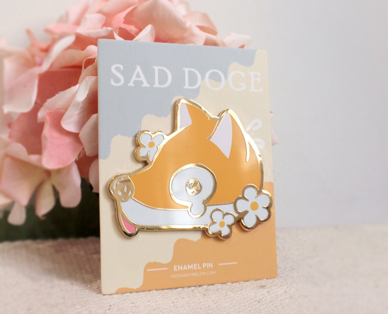Sad Doge Large Hard Enamel Pin - Etsy