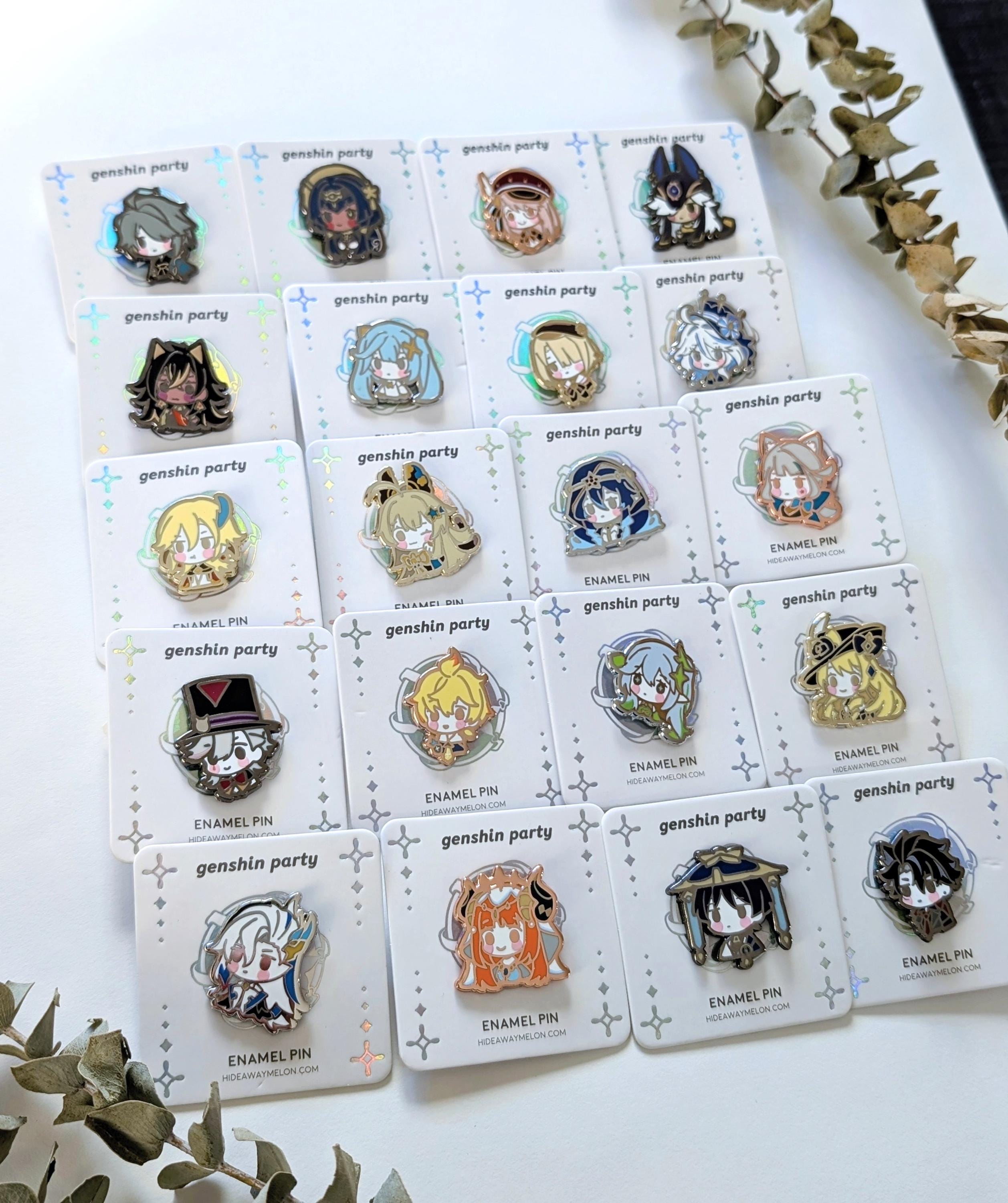 GACHA Genshin Party Chibis - Hard Enamel Pins (SET D) - Etsy