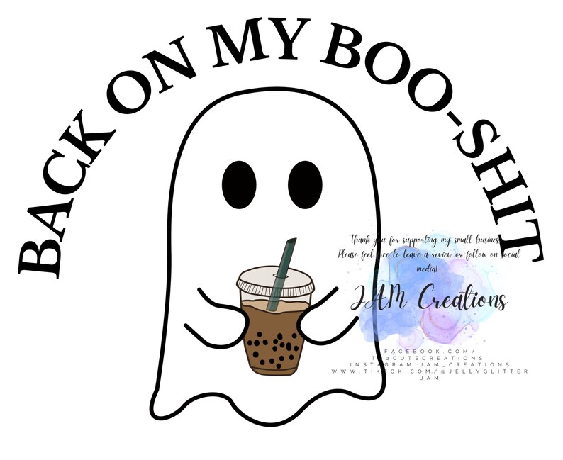 Back on My Boo Shit-iced Coffee Ghost Shirt Image Front and Back. - Etsy