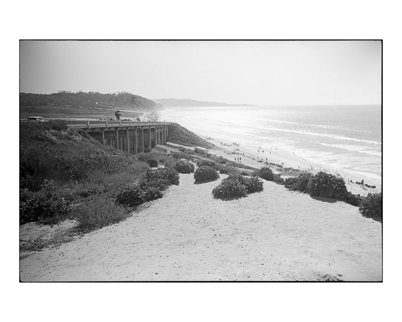 Torrey Pines Bridge and Shore | Del Mar California | Black and White ...