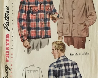 Simplicity 8950 Vintage Sewing Pattern Men's Mod Shirt With Collar 1970 ...