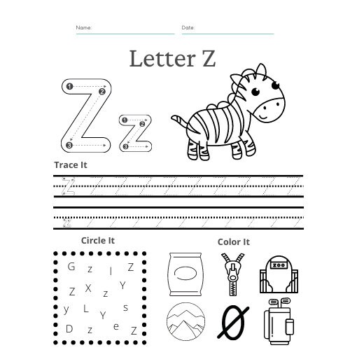 26 Preschool Printable Worksheets, Alphabet A-Z Color, Trace, and Find ...