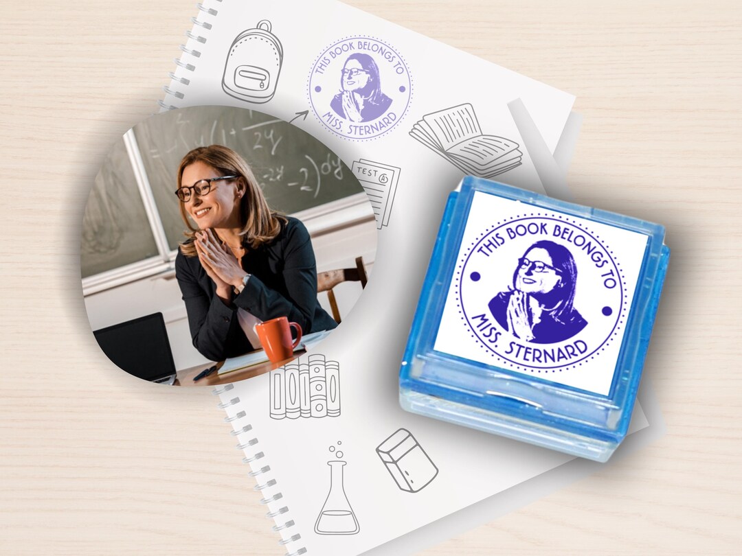 Personalized Rubber Stamp, Book Badge Design, Self-inking Teacher ...