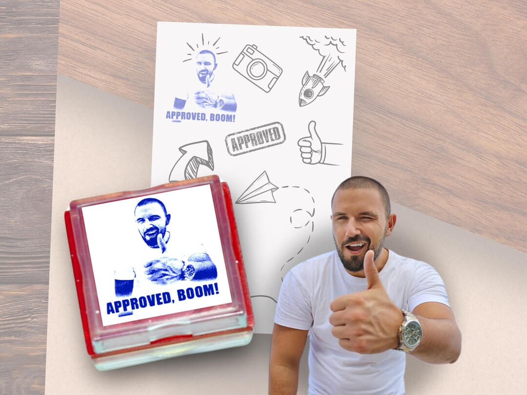 Personalized Rubber Stamp, Approved BOOM! Design, Self-inking Approved ...