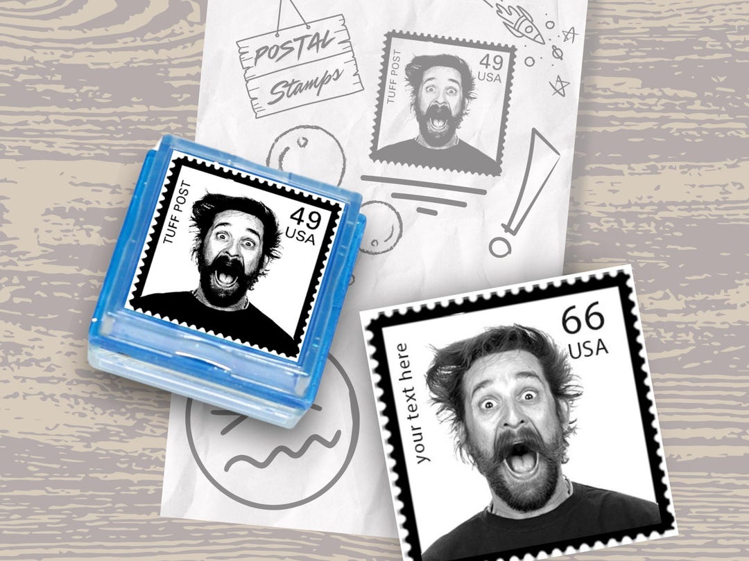 Personalized Rubber Stamp, Go Postal! Design, Self-inking Your Face ...
