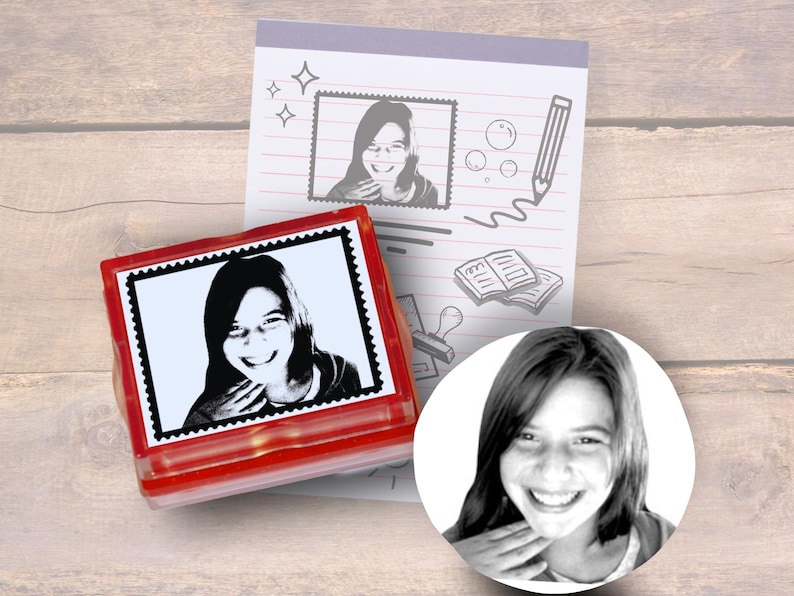 Personalized Rubber Stamp, Wide Design, Self-inking Your Face Here ...