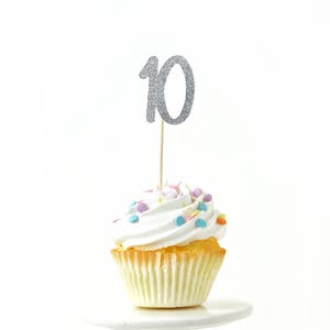 Number 10 Toothpick Toppers Silver Toothpick Topper - Etsy