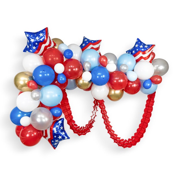 Red Blue and White Balloon Arch - Etsy UK