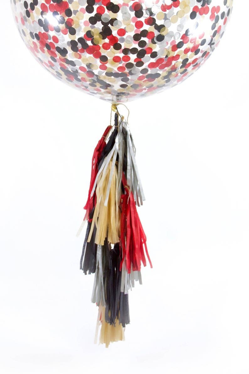 Large Confetti Balloon Black Red Silver Brown Giant Confetti - Etsy