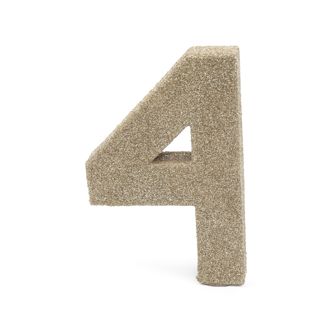 Giant Number 4 White Gold 8 4 Smash Cake Prop, Table Deco XL Glitter ...