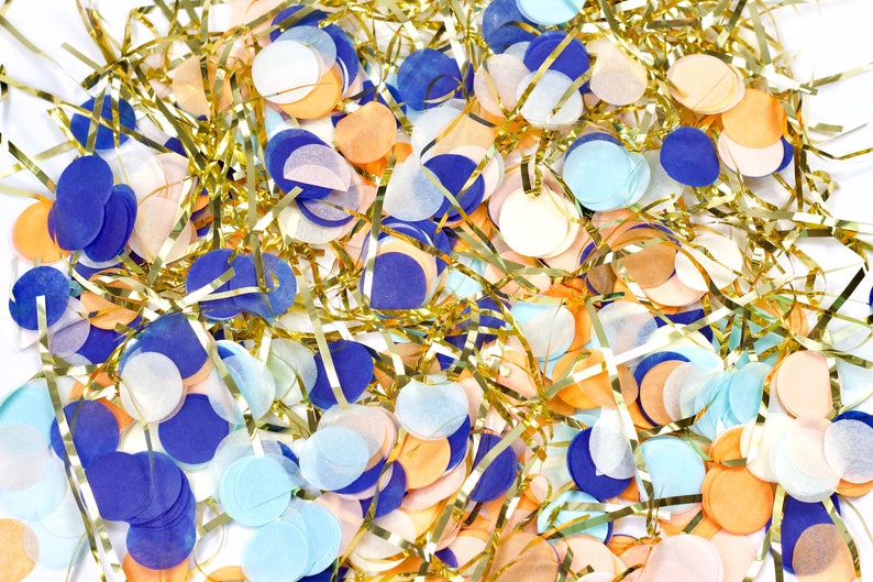 Confetti Pack Navy Orange Blue Peach Biodegradable 1 - Etsy
