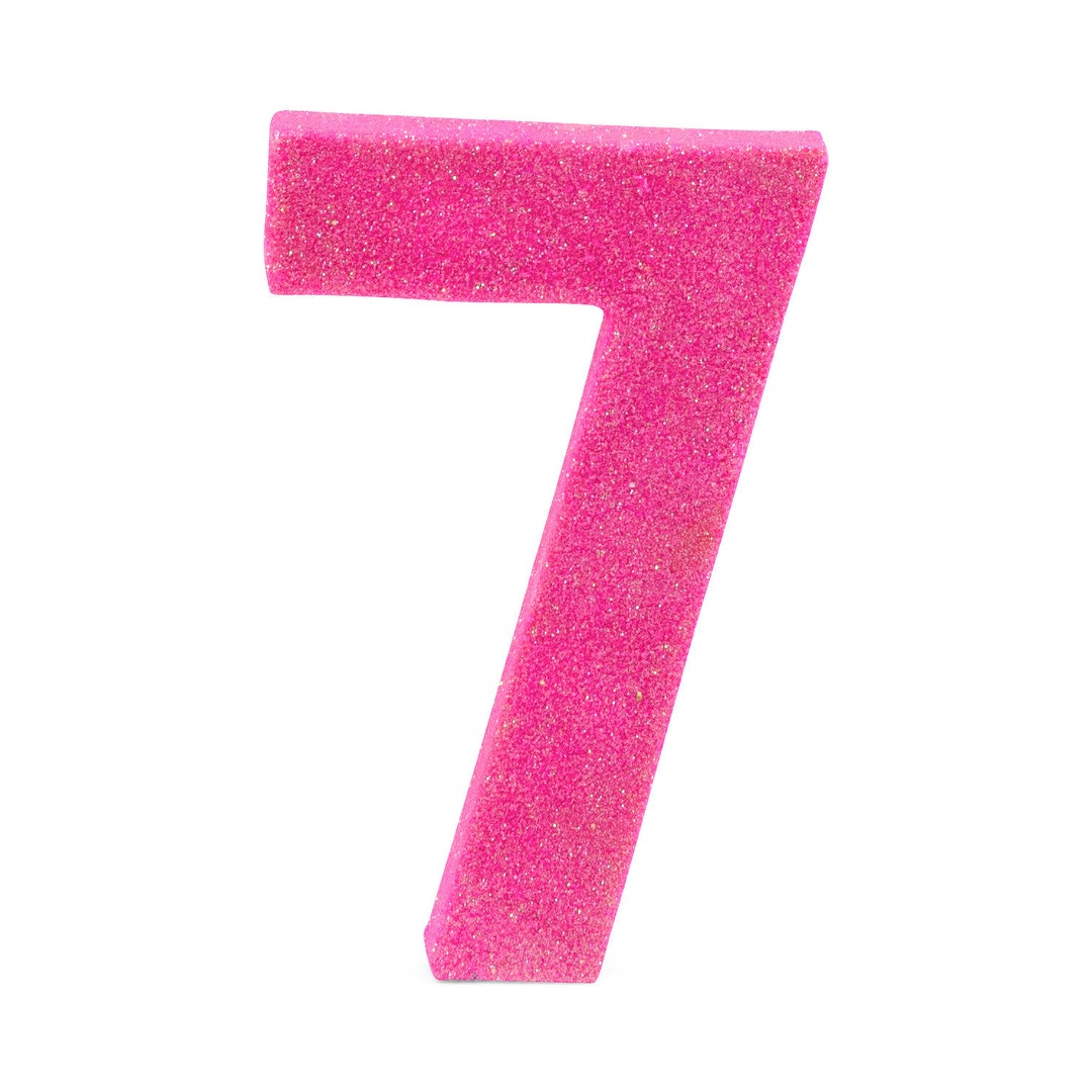 Giant Number 7 Hot Pink 8 7 Smash Cake Prop, Table Deco, XL Glitter ...