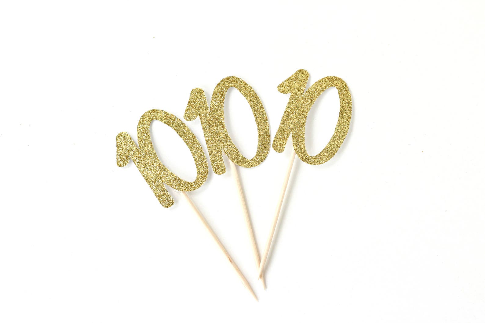 Number 10 Toothpick Toppers Gold Toothpick Topper Cupcake - Etsy
