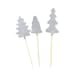 Pine Tree Toothpick Toppers Silver Toothpick Topper Cupcake Decoration ...