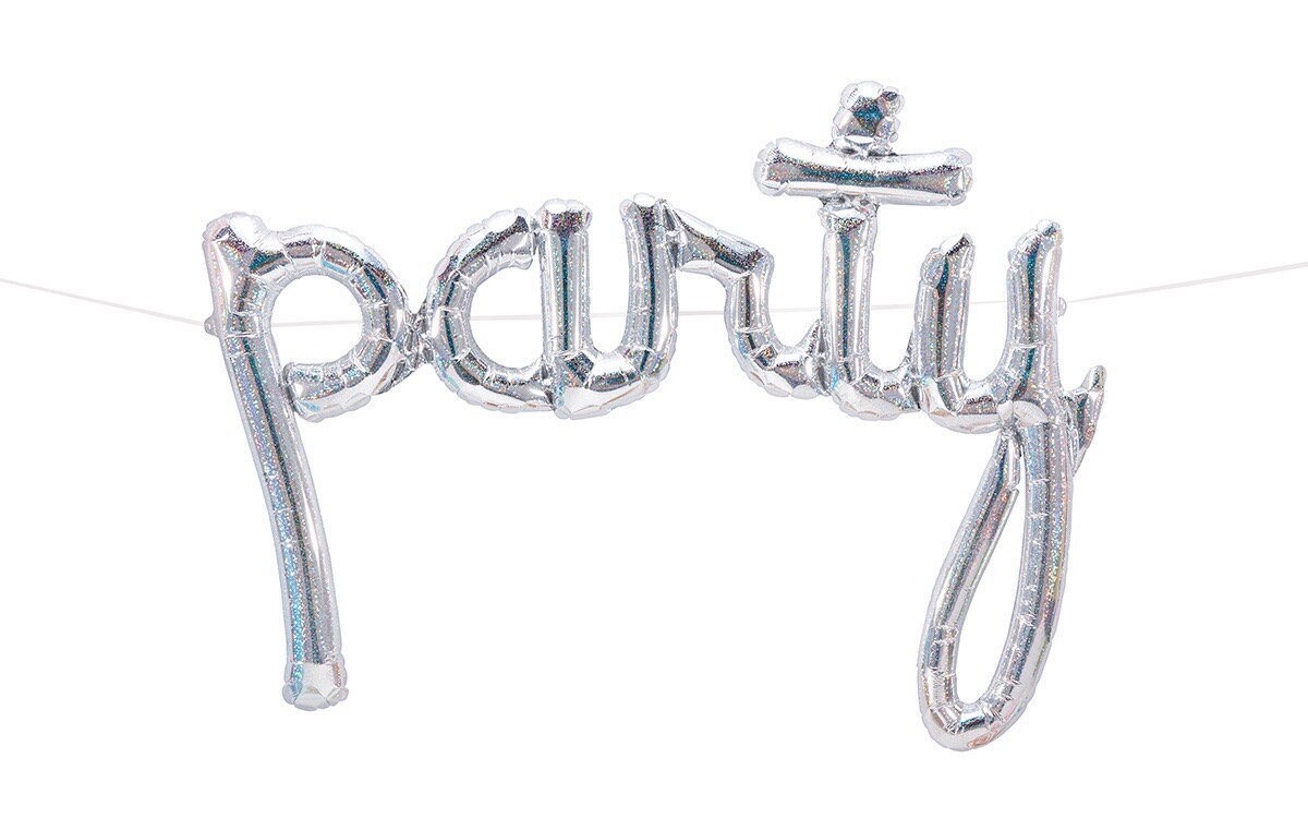 Large party Script Balloon Pink Translucent | Etsy