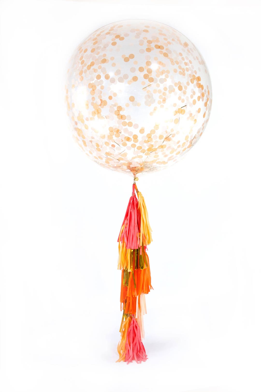 Large Confetti Balloon Peach Orange Tangerine Giant Confetti - Etsy