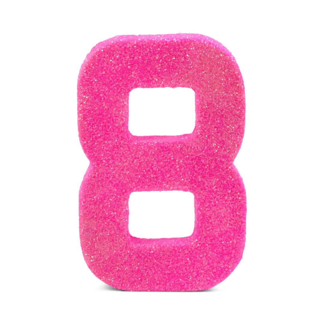 Giant Number 8 Hot Pink 8 8 Smash Cake Prop, Table Deco, XL Glitter ...