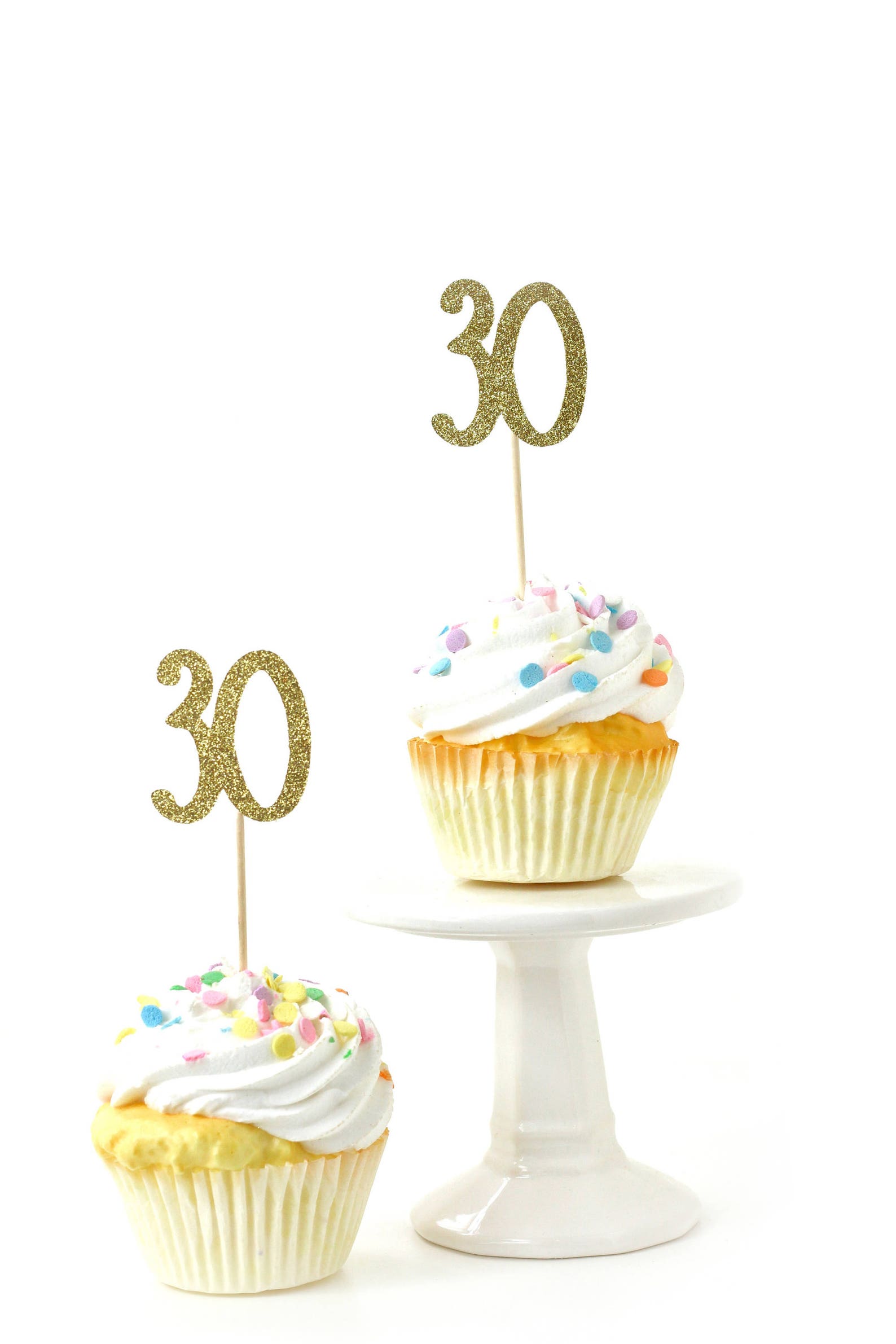 Number 30 Toothpick Toppers Gold Cupcake Decoration 30th - Etsy