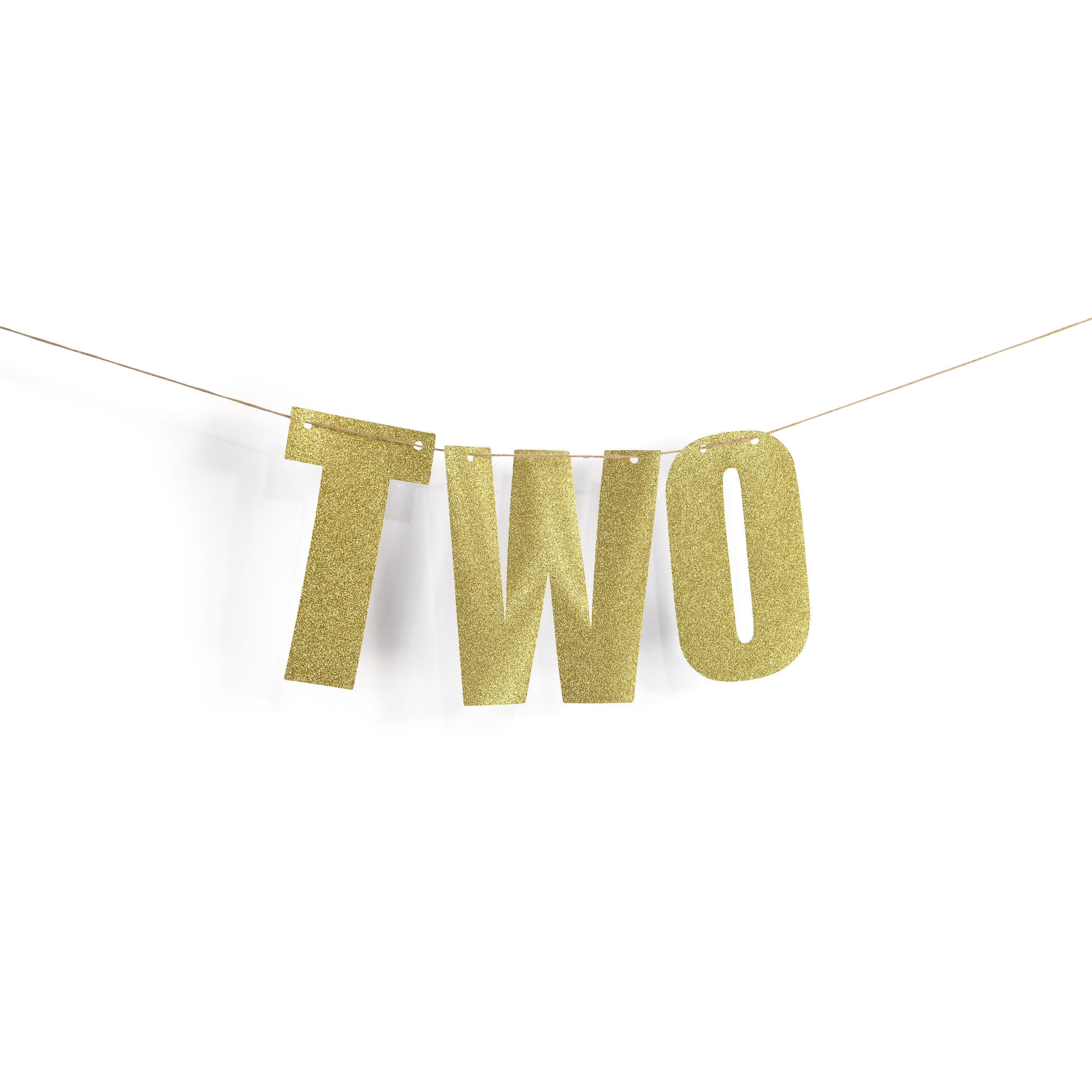 Two Banner Gold Second Birthday 2nd Anniversary Two | Etsy