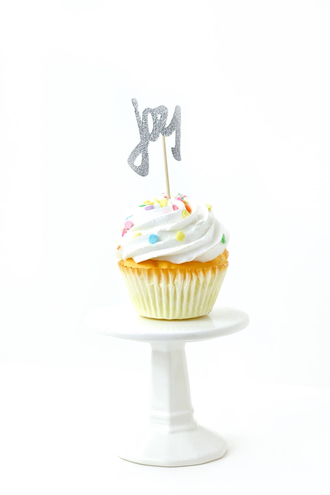 Joy Toothpick Toppers Silver Toothpick Topper Cupcake Decoration ...