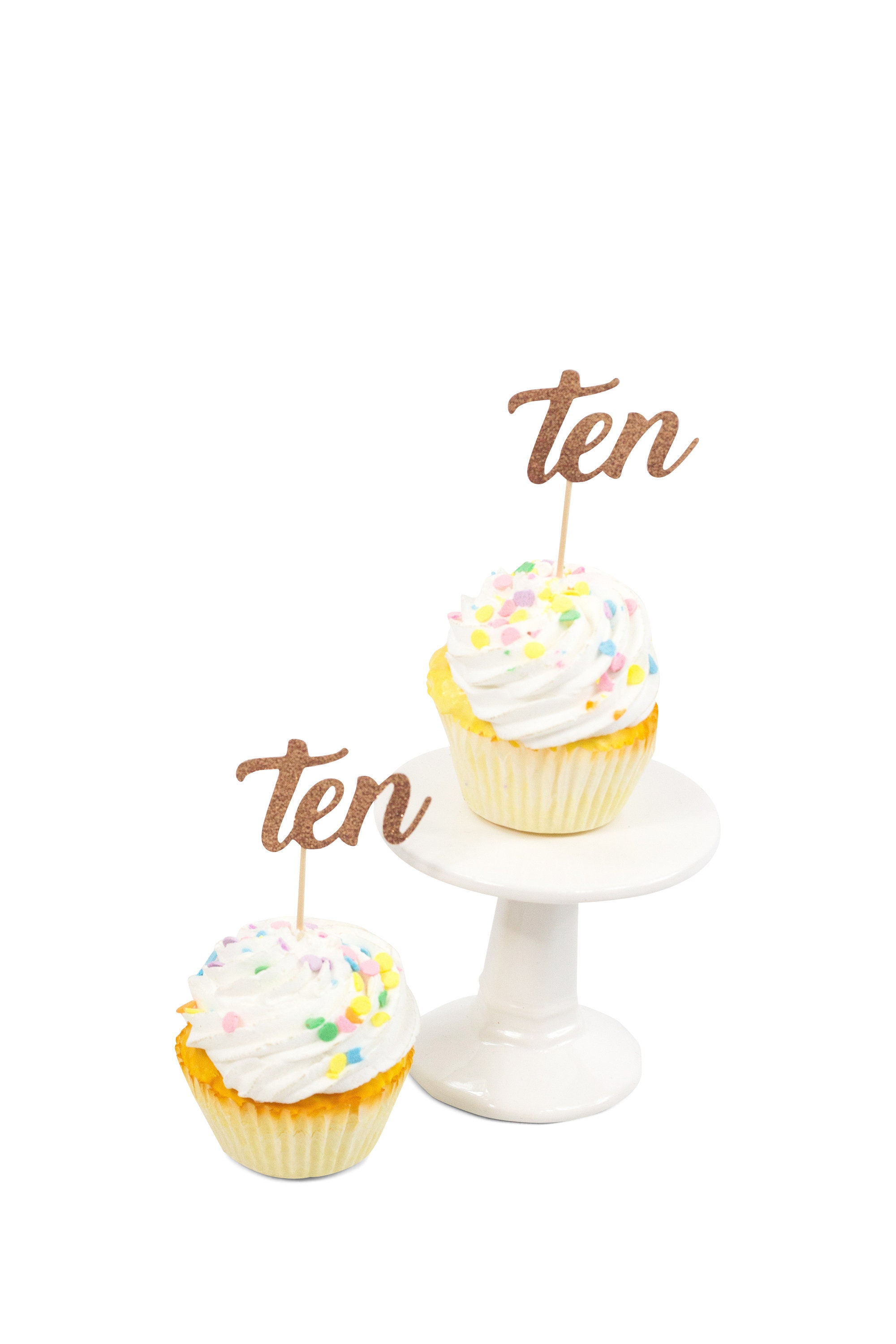 Number Ten Toothpick Toppers Rose Gold Toothpick Topper - Etsy