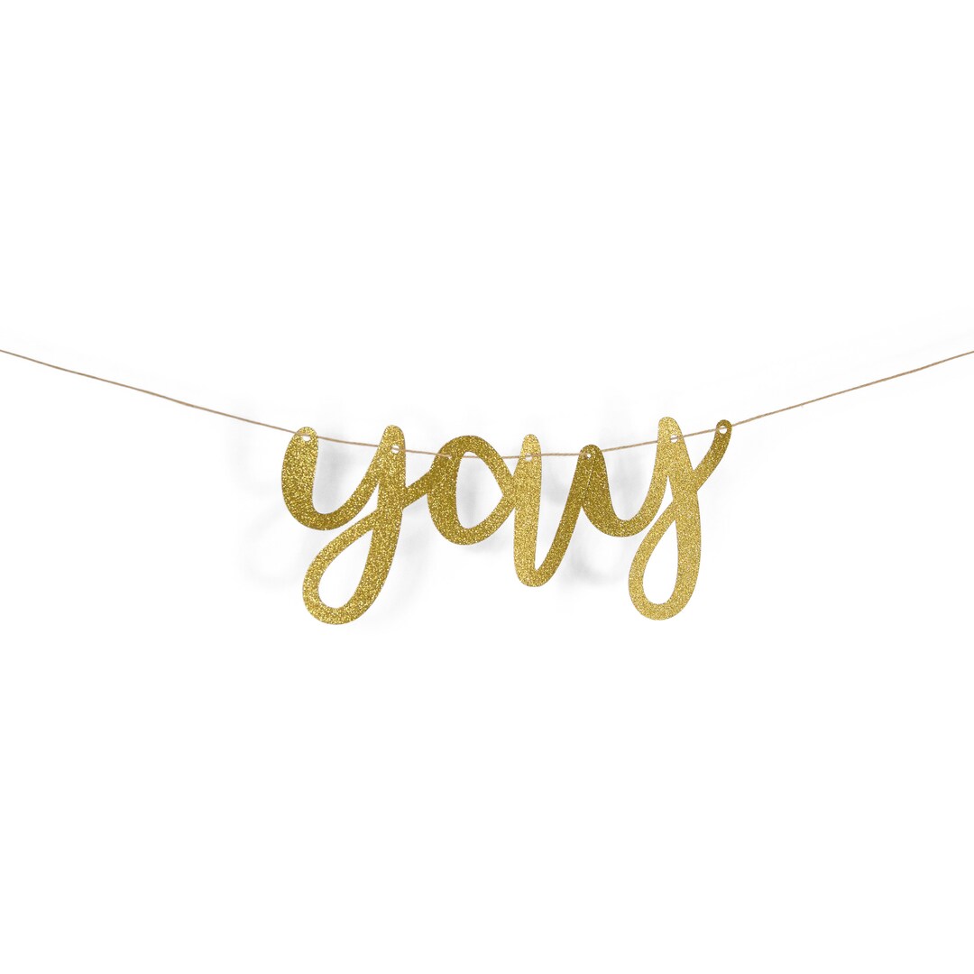 Yay Script Banner Gold Birthday Anniversary Backdrop - Etsy