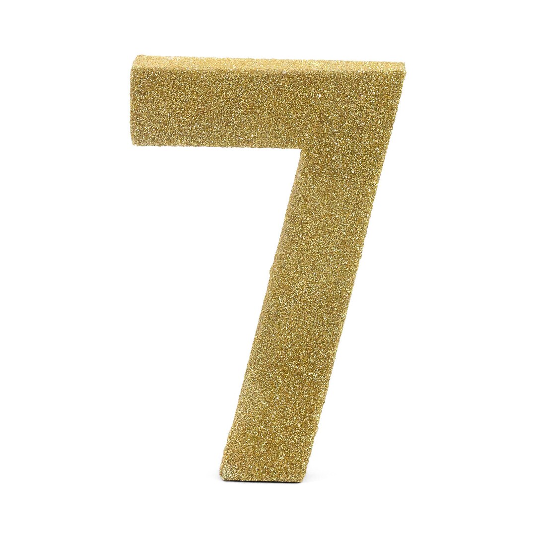 Giant Number 7 Gold Fine 8 7 Smash Cake Prop, Table Deco, XL Glitter ...