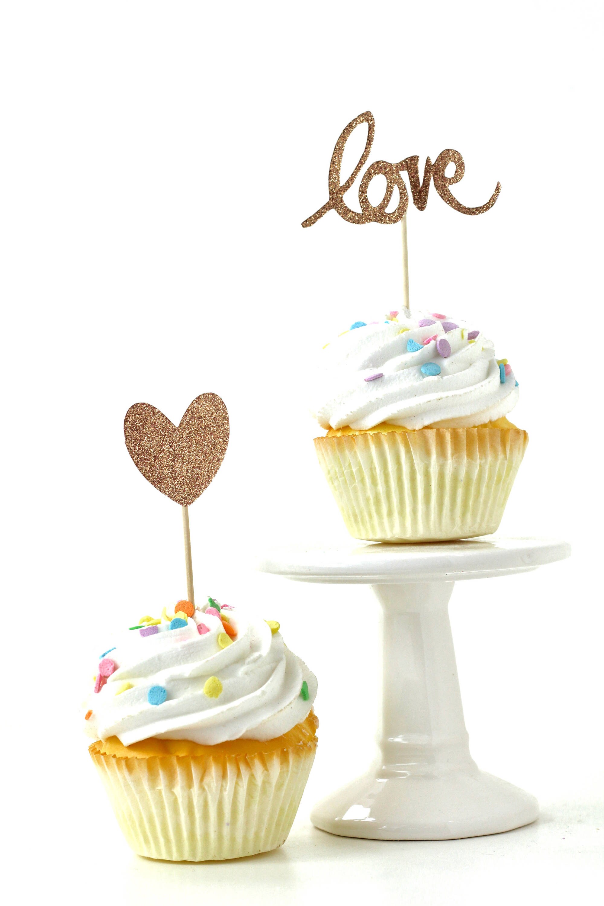 Heart/love Toothpick Toppers Rose Gold Toothpick Topper - Etsy