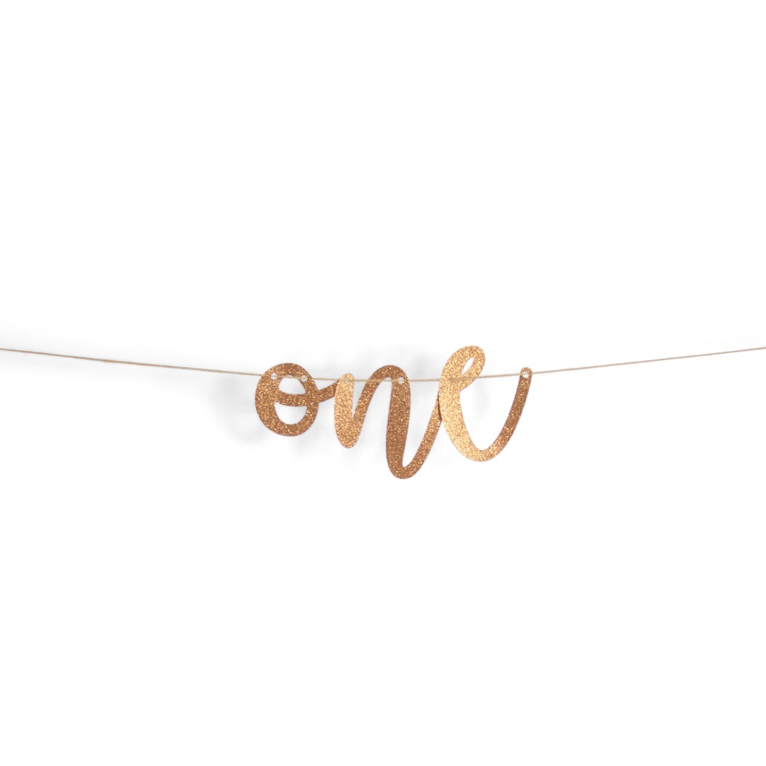 One Script Banner Rose Gold First Birthday 1st Party - Etsy