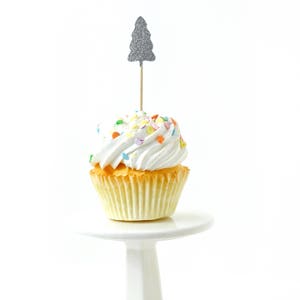 Pine Tree Toothpick Toppers Silver Toothpick Topper Cupcake Decoration ...