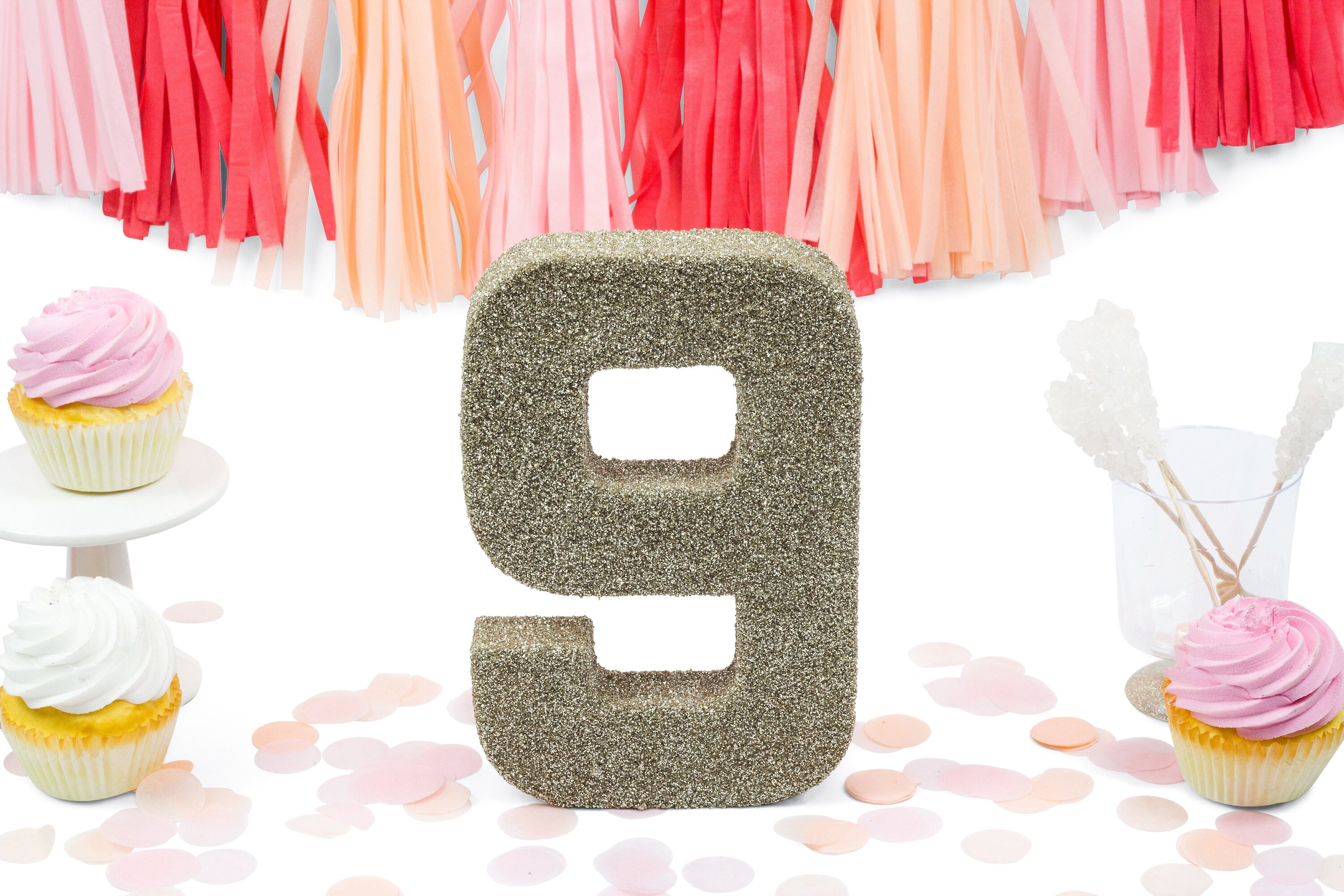 Giant Number 9 White Gold 8 9 Smash Cake Prop Table | Etsy