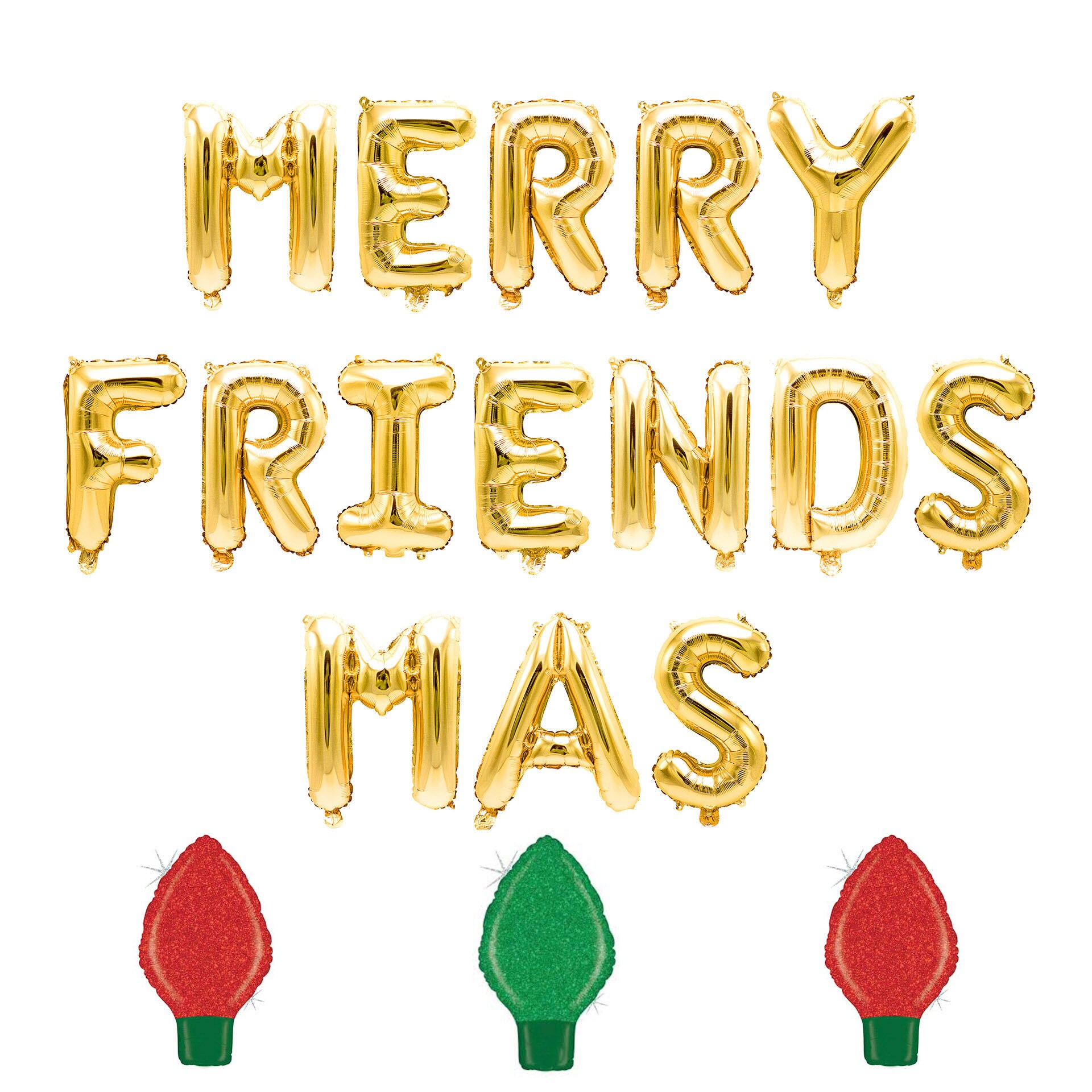 Gold merry Friendsmas Balloon Banner 16 - Etsy